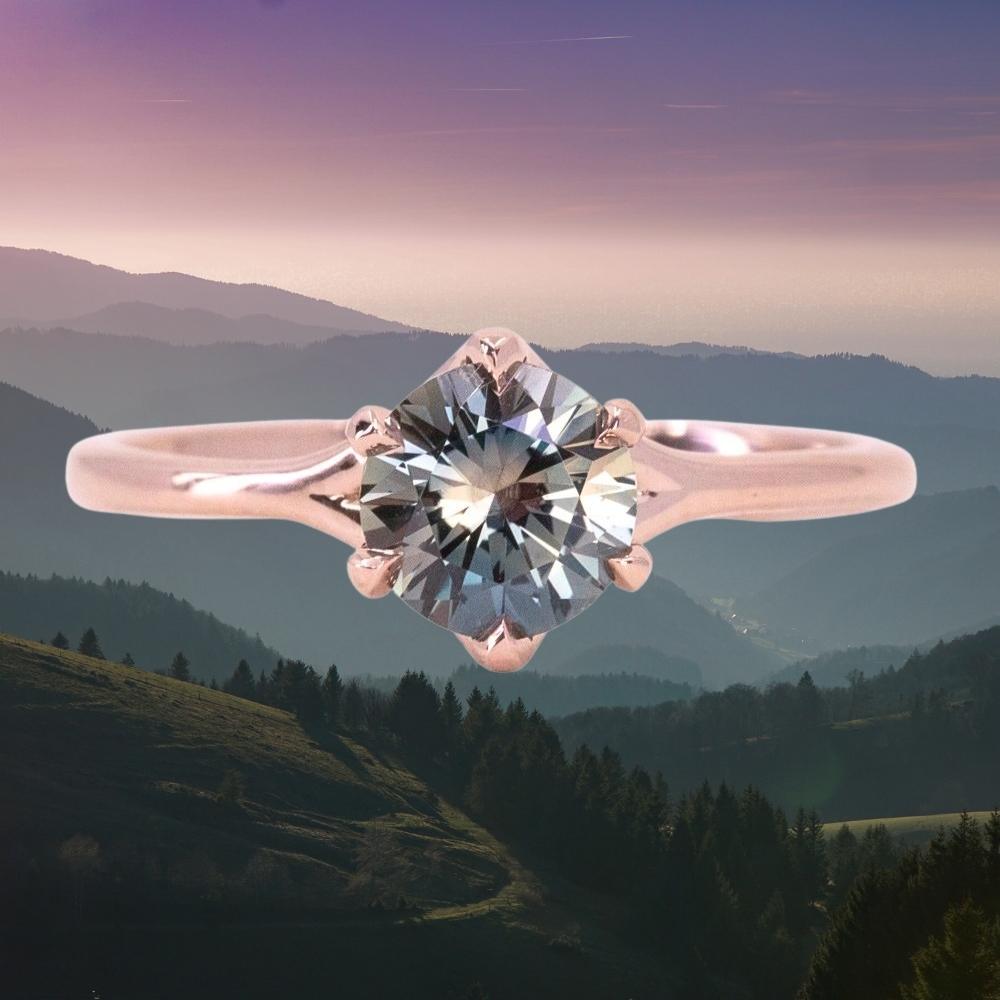 0.92ct Bicolor Sapphire Low Profile Six Prong Split Shank Solitaire in ...