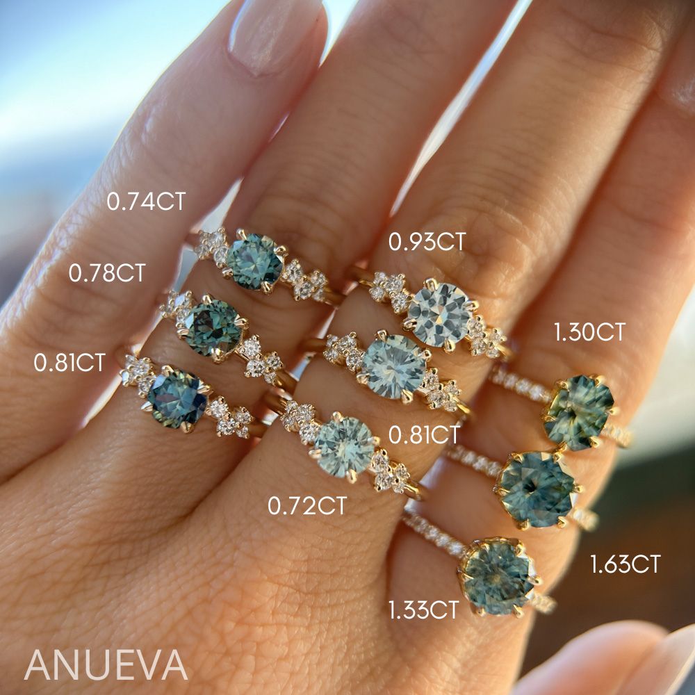 0.93ct Round Color-Shifting Montana Sapphire and Diamond Starry Night – Anueva Jewelry