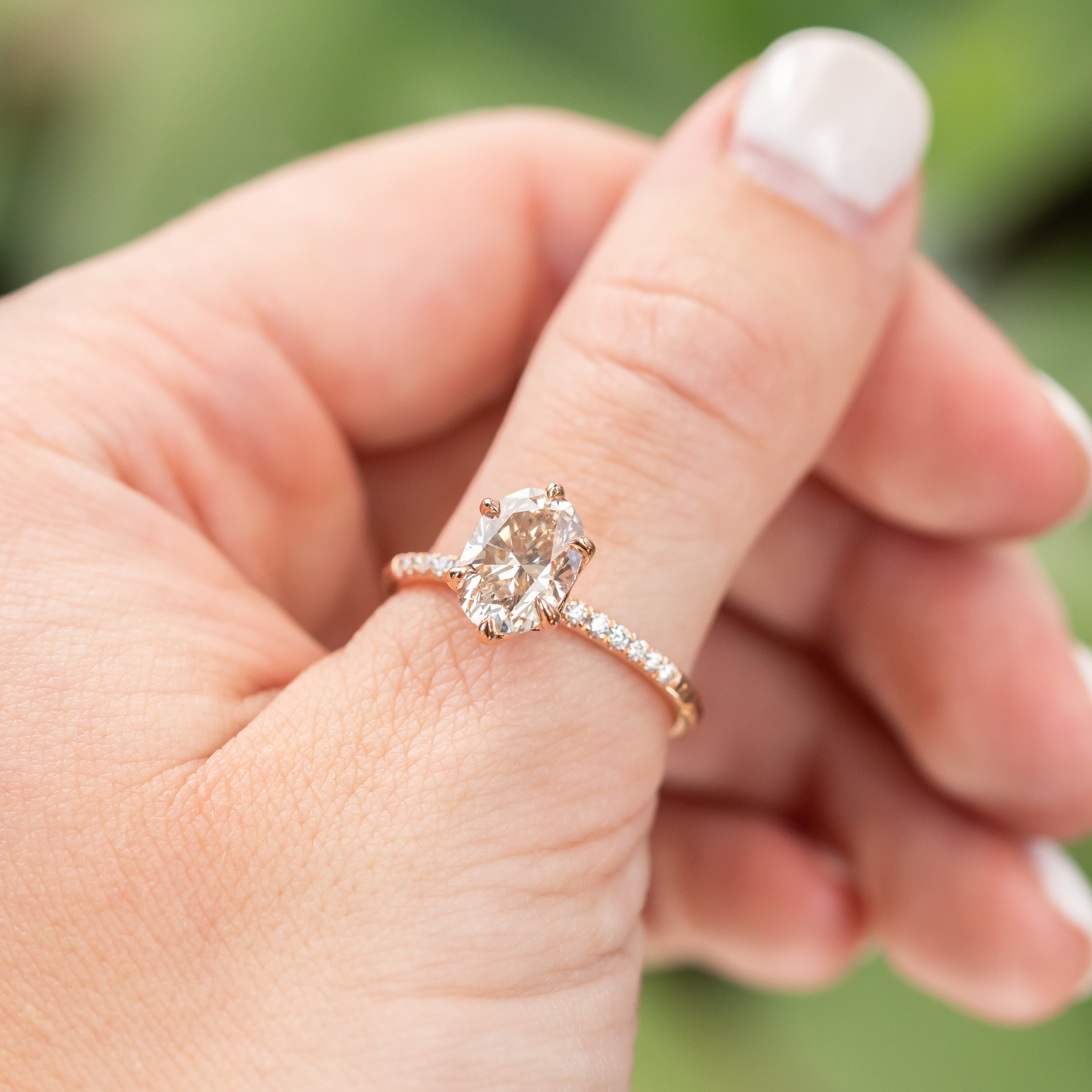 Lotus Six Prong Solitaire with French Set Diamonds, Stackable -Setting ...