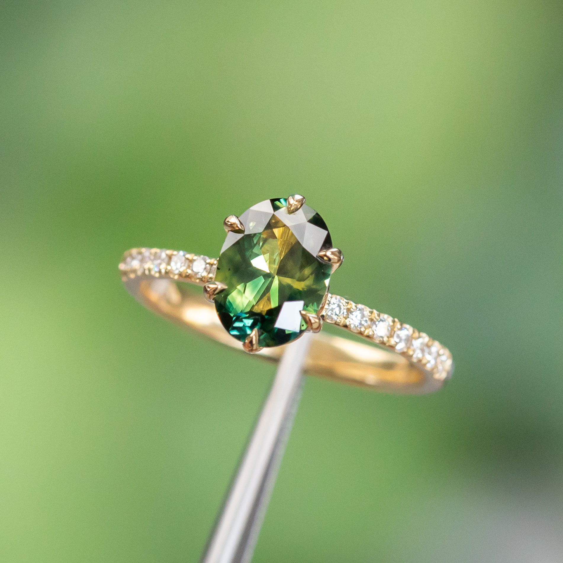 Lotus Six Prong Solitaire with French Set Diamonds, Stackable -Setting ...