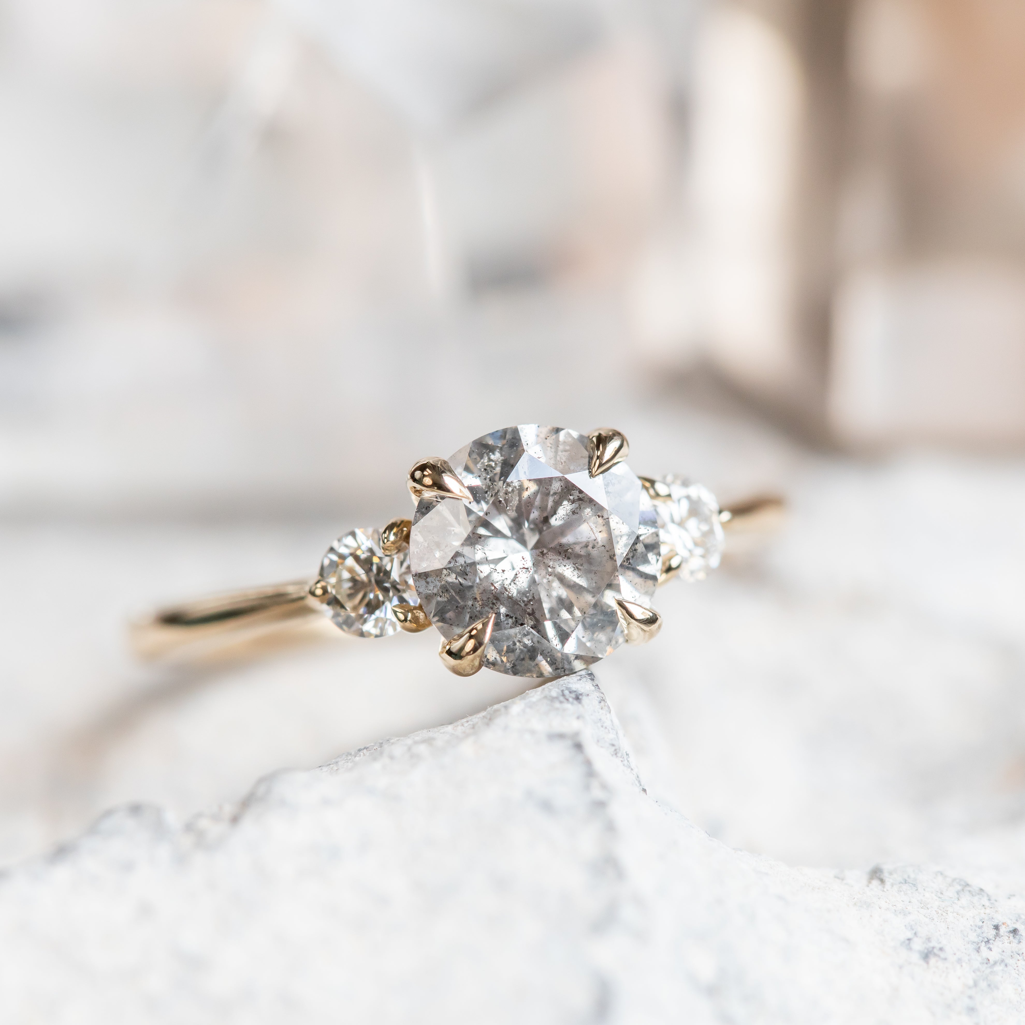 Round Diamond Three Stone Ring - Setting – Anueva Jewelry