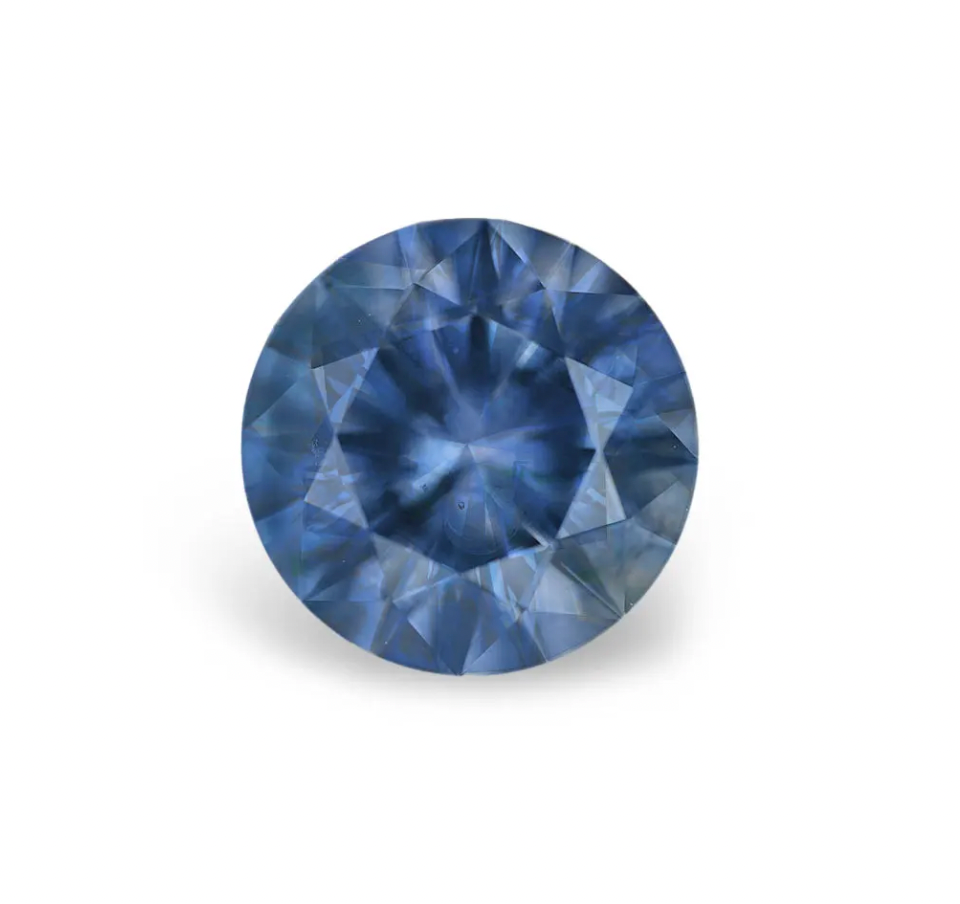 2.49CT PRECISION CUT ROUND BRILLIANT MONTANA SAPPHIRE, MIDNIGHT BLUE ...
