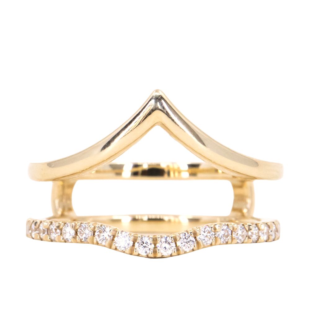 Glacial Flow- Gold and French Set Diamond Ring Jacket in Solid Recycle ...