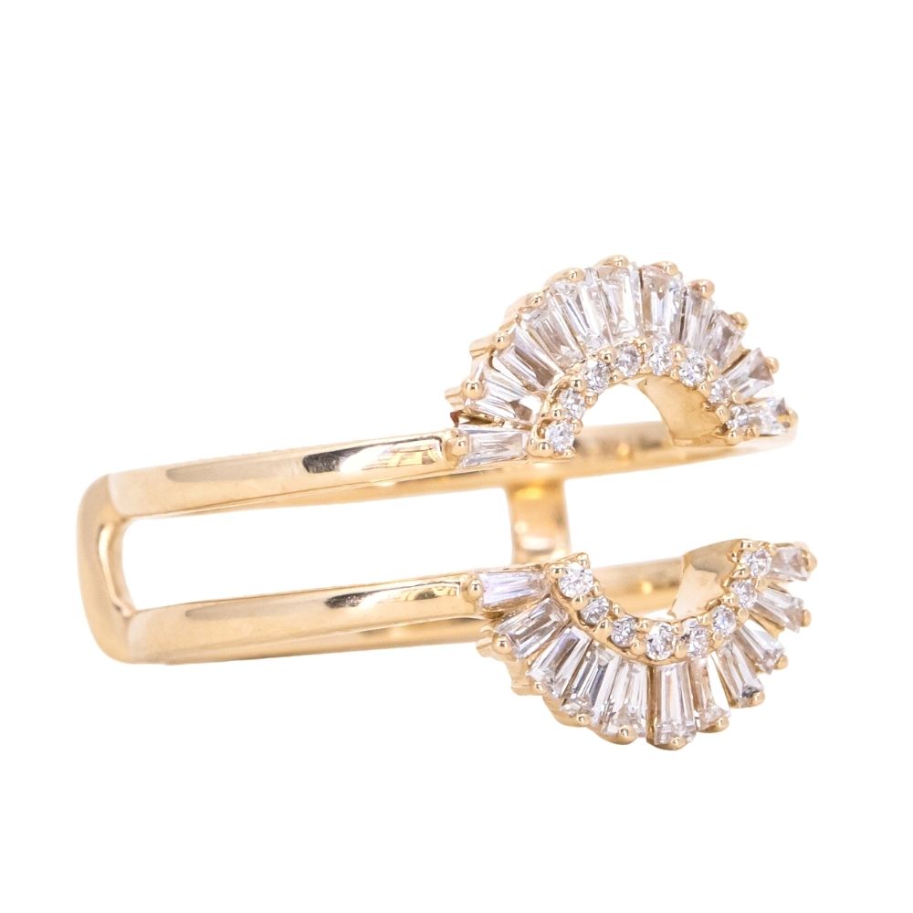 Sunrise- Double Diamond Ring Jacket in Recycled 14k Gold – Anueva Jewelry