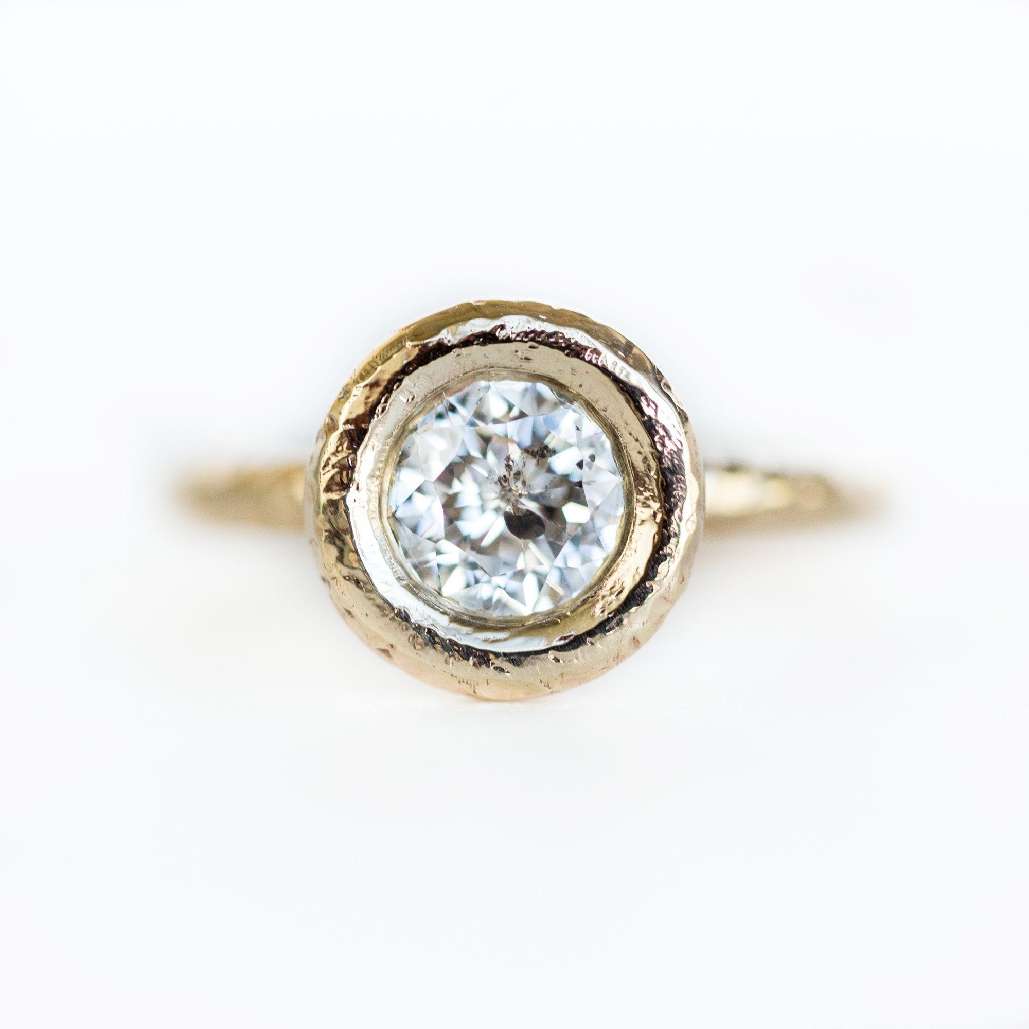 1.03ct Crown Jubilee® Diamond Ring in Chunky Yellow Gold Bezel – Anueva ...
